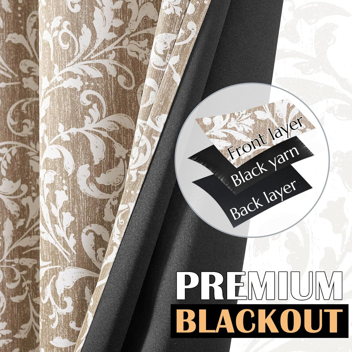 Lark Manor™ Blackout Scroll Floral Patterned Curtains for Bedroom | Wayfair